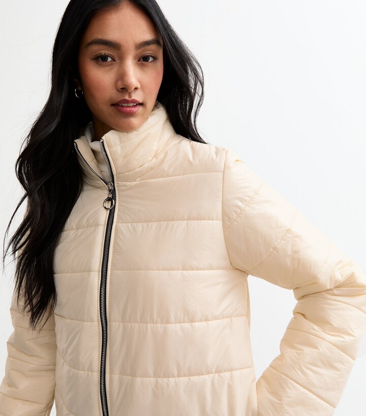 Women's Cream Quilted Jacket Gini London - ShopStyle Down & Puffer Coats