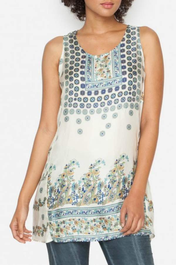 Johnny Was Printed Silk Tank - ShopStyle Tops