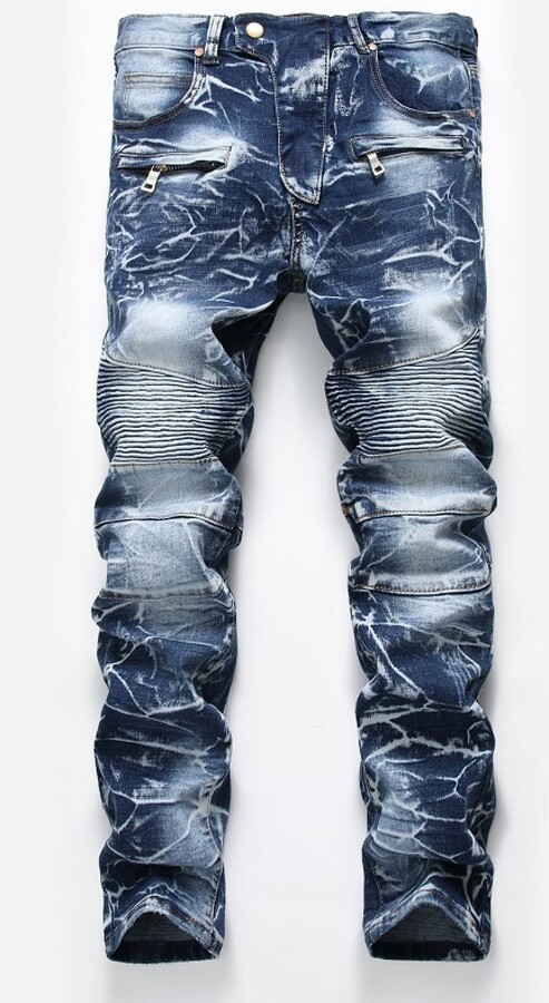 VGOLS Washed Make Old Jeans Men's Trend Retro Fashion Urban Slim ...