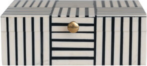 Joss & Main Jona Plastic Storage Box with Striped Block Pattern and ...
