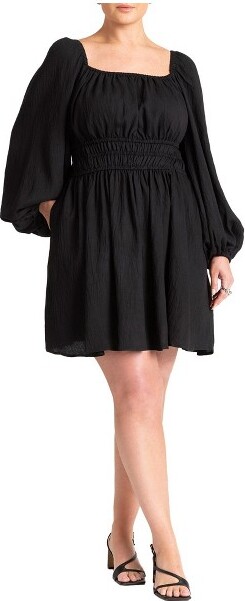 ELOQUII Women' Plu Size Mini Fit And Flare Dre - 18, Black Onyx - ShopStyle