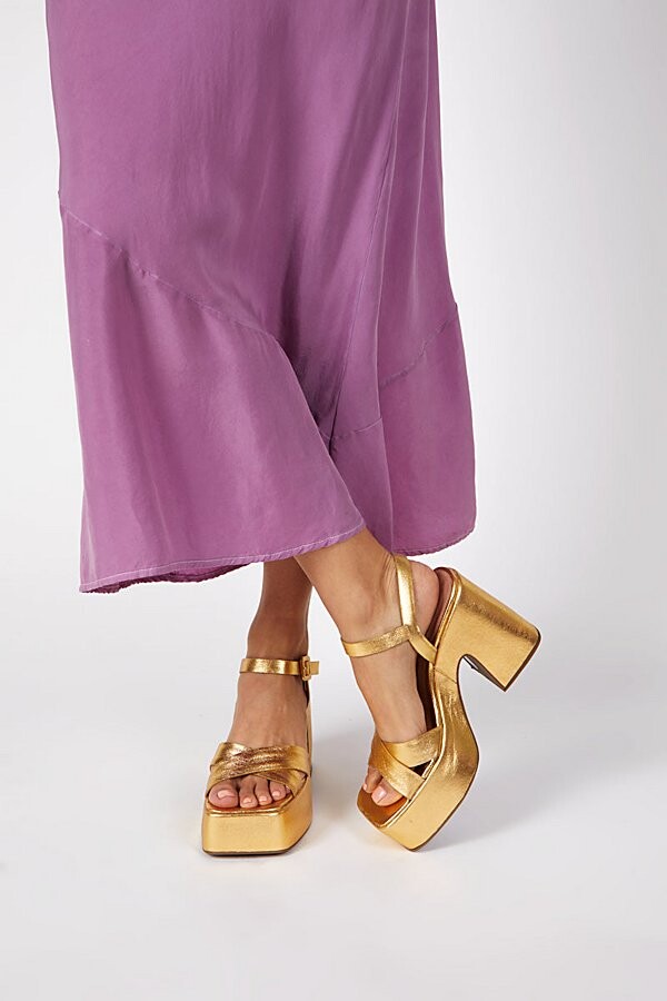 INTENTIONALLY BLANK Matilda Metallic Platform Heel in Coins - ShopStyle