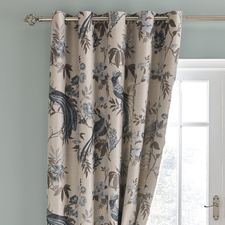 Dunelm Palace Birds Jacquard Duck Egg Eyelet Curtains Duck Egg (Blue ...