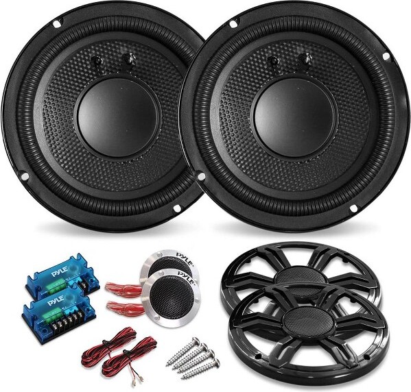 Pyle 6.5" 3-Way Car Audio Speakers Component Kit, 150W Peak, 4 Ohm ...