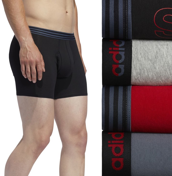 adidas Men's 4-Pack Performance Cotton Stretch Boxer Briefs - ShopStyle