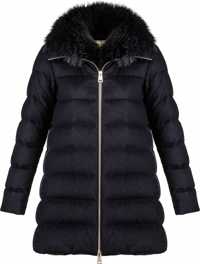 Women's Herno PI0379D Puffa Coat in Navy - ShopStyle