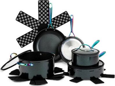 CG INTERNATIONAL TRADING Non-Stick 12-Piece Signature Cookware Set ...
