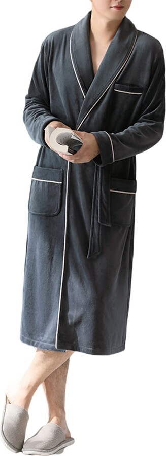 sunongvt Long Dressing Gowns for Men - ShopStyle Robes