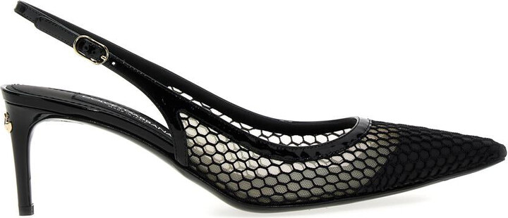 Dolce & Gabbana Paint mesh slingbacks - ShopStyle