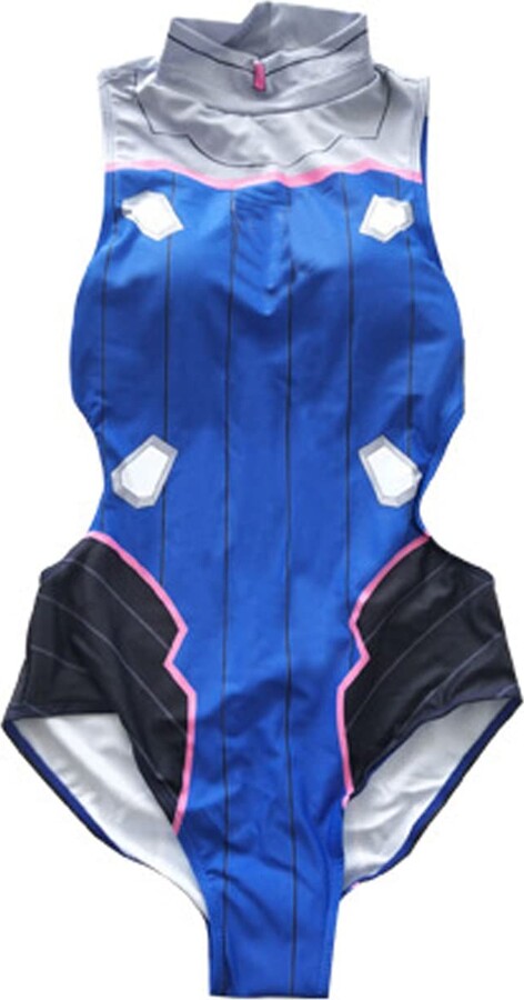 YUANMO Women's DVa Cosplay Costume Schoolgirl Swimsuit One Piece Slim ...