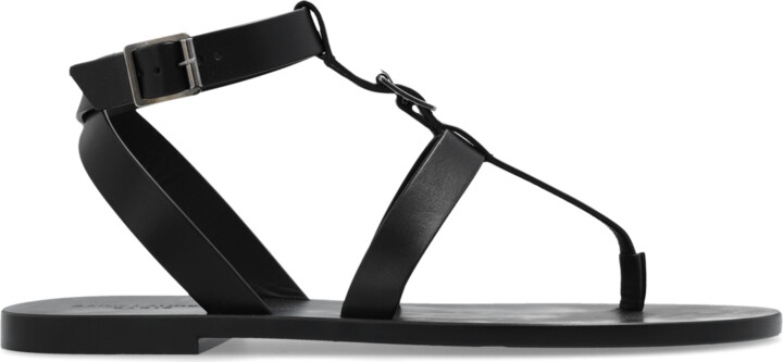 Saint Laurent Leather Sandals, , - ShopStyle