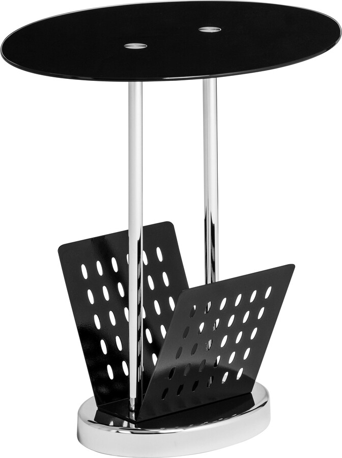Premier Housewares Black Glass Magazine Table - ShopStyle