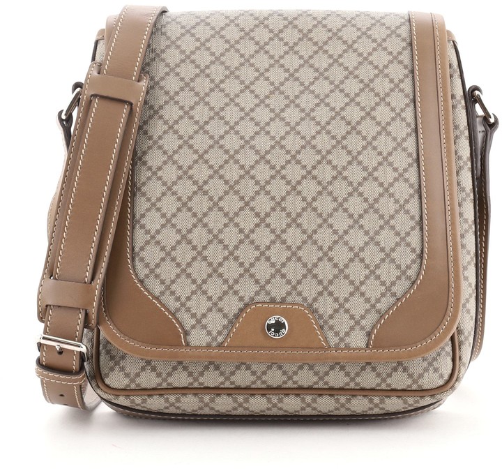 Gucci Snap Flap Messenger Bag Diamante Coated Canvas Medium - ShopStyle