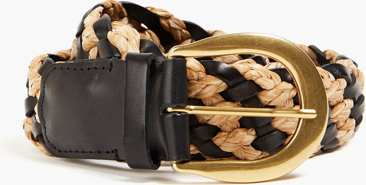 Zimmermann Woven leather and raffia belt - ShopStyle