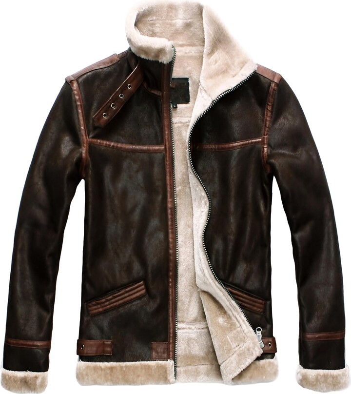 Aksah Fashion Men's Dark Brown Biohazard Leon S Resident Faux Leather ...