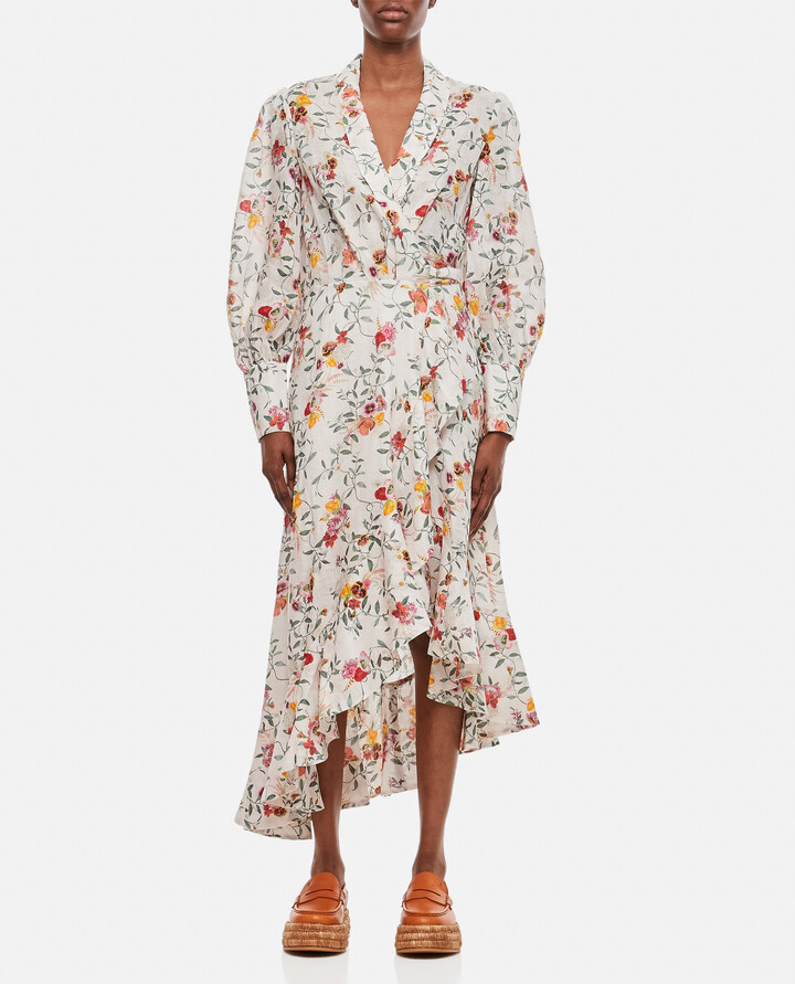 Zimmermann Linen Wrap Midi Dress - ShopStyle