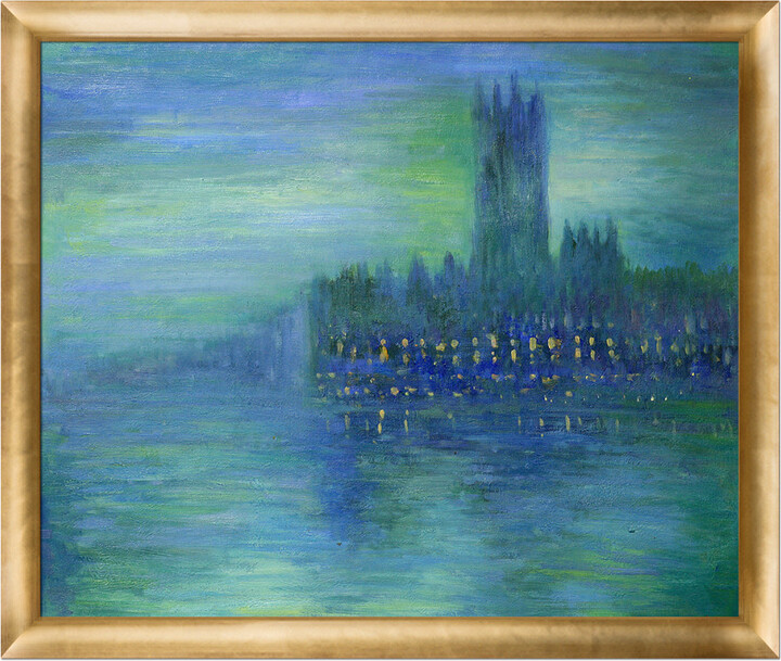 Museum Masters Houses Of Parliament Fog Effect Framed Oil Reproduction ...