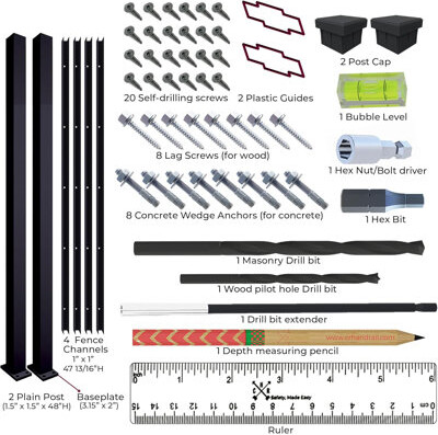 CR Home 48" Tall Posts For Wood Paneling Diy Fencing Kit, Horizontal ...