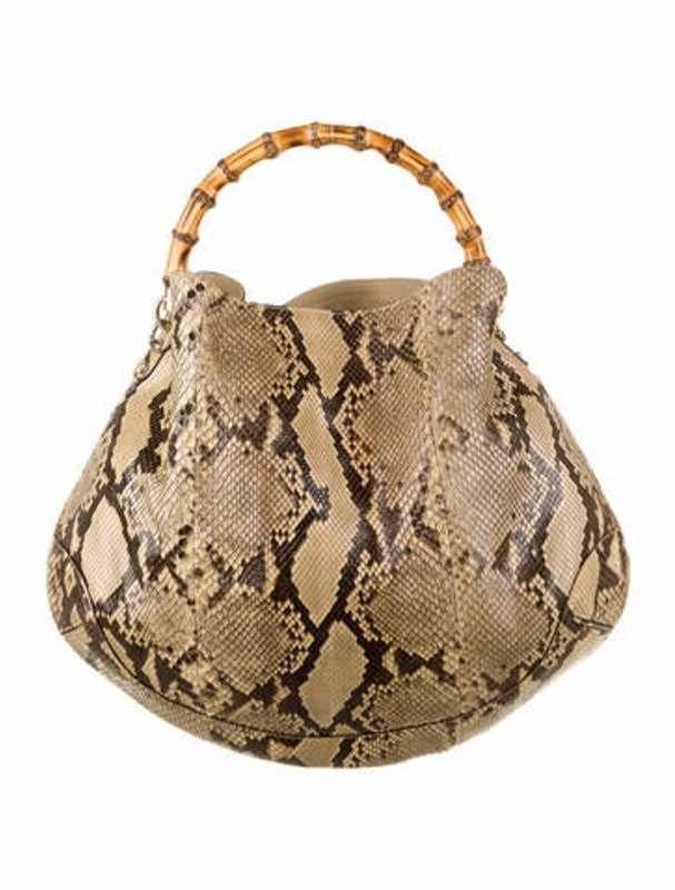 Gucci Python Peggy Bamboo Hobo Tan - ShopStyle