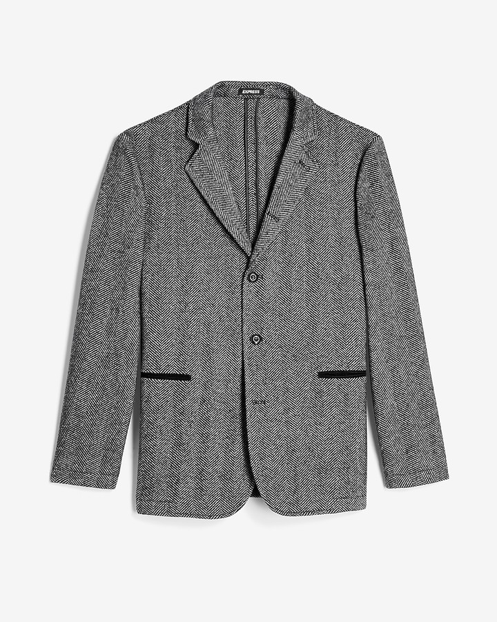 Express Charcoal Herringbone Convertible Jacket - ShopStyle Outerwear