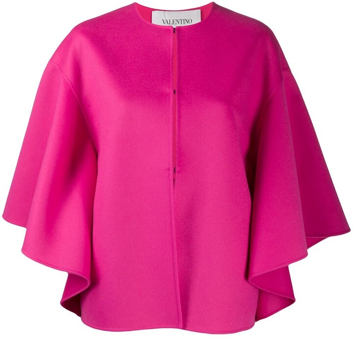 Valentino Double-Faced Compact Drape Cape - ShopStyle