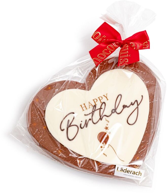 Läderach Chocolatier Suisse Happy Birthday Chocolate Greeting Heart ...