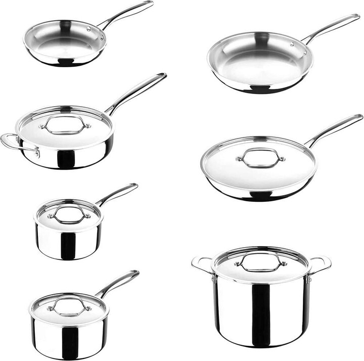 MasterPro Argent 3 Set of 12 Stainless Steel Cookware Silver - ShopStyle
