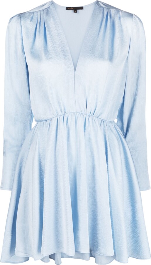 Maje Revolver cinched V-neck minidress - ShopStyle
