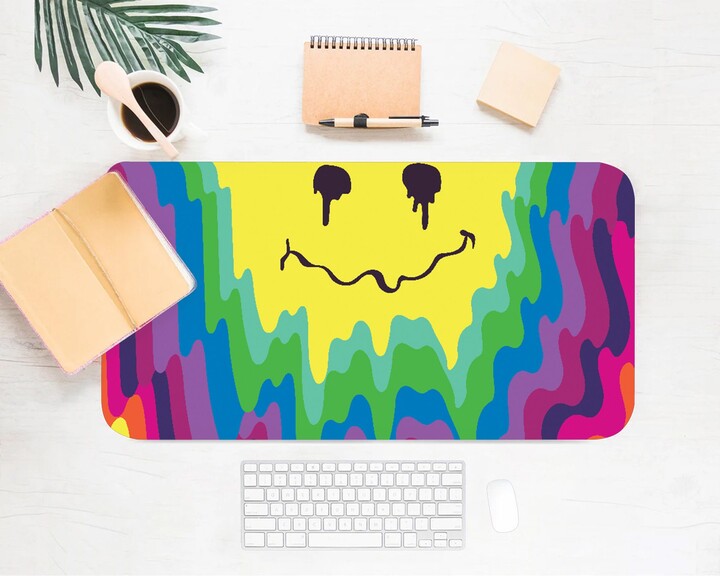 Etsy Smiley Face Drip Desk Mat, Aesthetic Accessory, Cool Workspace ...