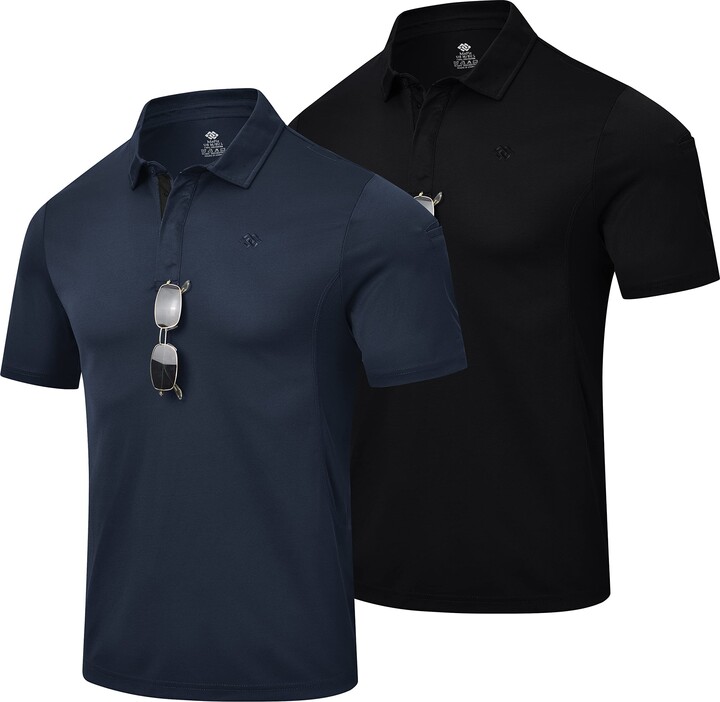 MoFiz Men's Polos Sport Polo Shirts Breathable Tactical Military Combat ...