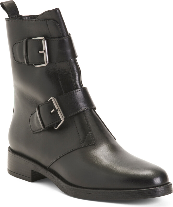 Emanuele Castro Made In Italy Leather Two Buckle Boots - ShopStyle