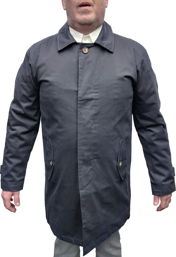 Mazeys Mens Real Hoxton Mac Coat (Navy - ShopStyle