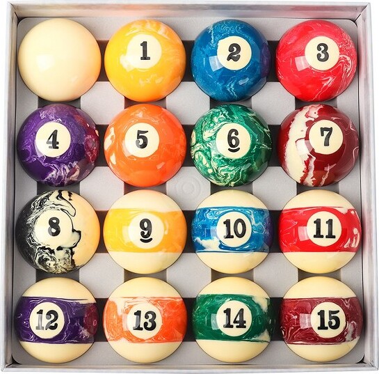 GSE 2-1/4" Marble Swirl Billiards Pool Ball Set, 2.25-Inch Regulation ...