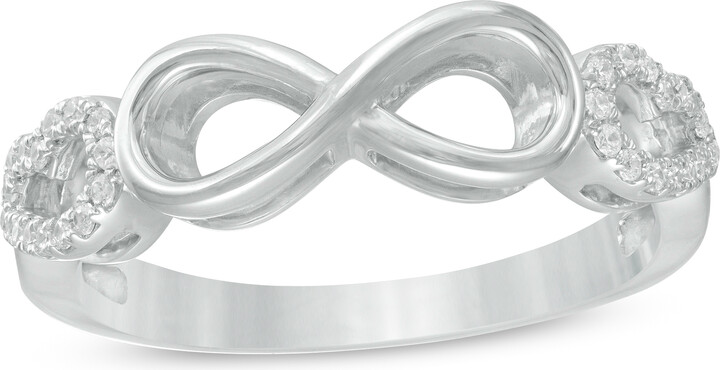 Zales 1/8 CT. T.w. Diamond Sideways Infinity Angel Wings Ring in ...