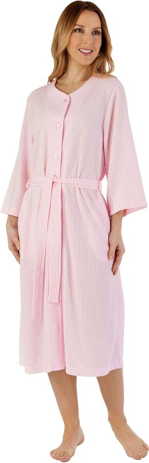 Slenderella Ladies Button Waffle Gown HC3302 Pink Medium - ShopStyle ...