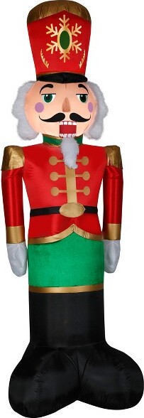 Gemmy Christmas Airblown Inflatable Mixed Media Luxe Nutcracker (CA), 8 ...