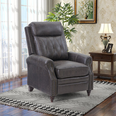 Alcott Hill 31.8" Wide Classic And Overstuffed Soft Faux Leather Push ...