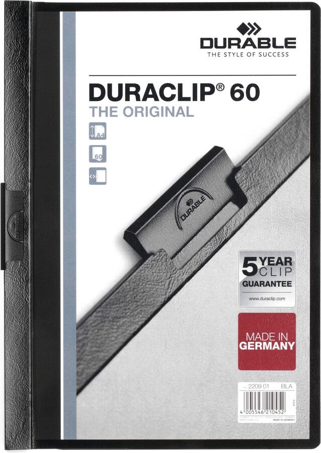 Durable DURACLIP 60 Sheet Document Metal Clip File Folder - 25 Pack ...