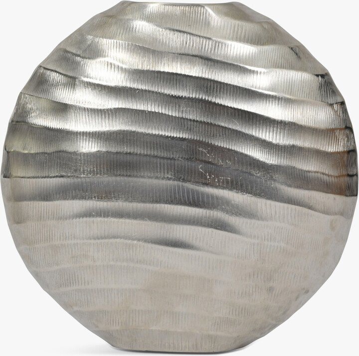 Libra Interiors Iconic Ripples Aluminium Elliptical Vase Large - ShopStyle