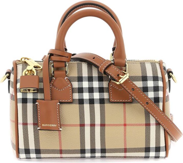 Burberry mini check bowling bag - ShopStyle
