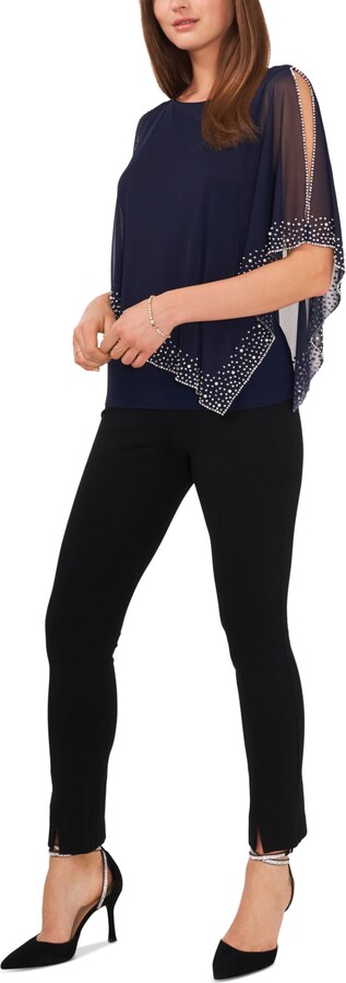MSK Petite Rhinestone Cape-Overlay Top - ShopStyle Outerwear
