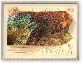 Etsy Pennsylvania - Geologic Map Vintage Elevation Map- Shaded Relief ...