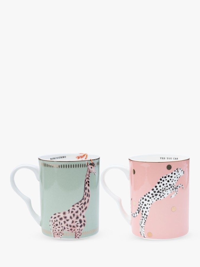 Yvonne Ellen Cheetah and Giraffe Mugs - ShopStyle