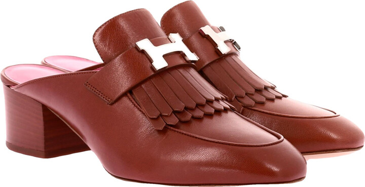 Hermes Leather mules & clogs - ShopStyle