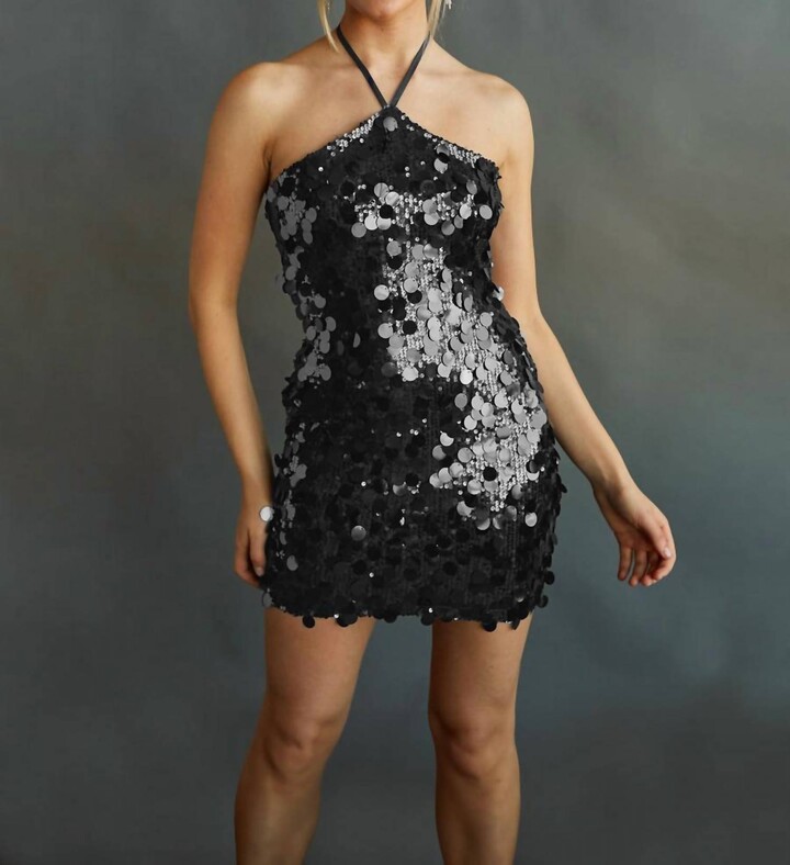 GOLDEN Stevie Sequin Side Zipper Dress In Black - ShopStyle