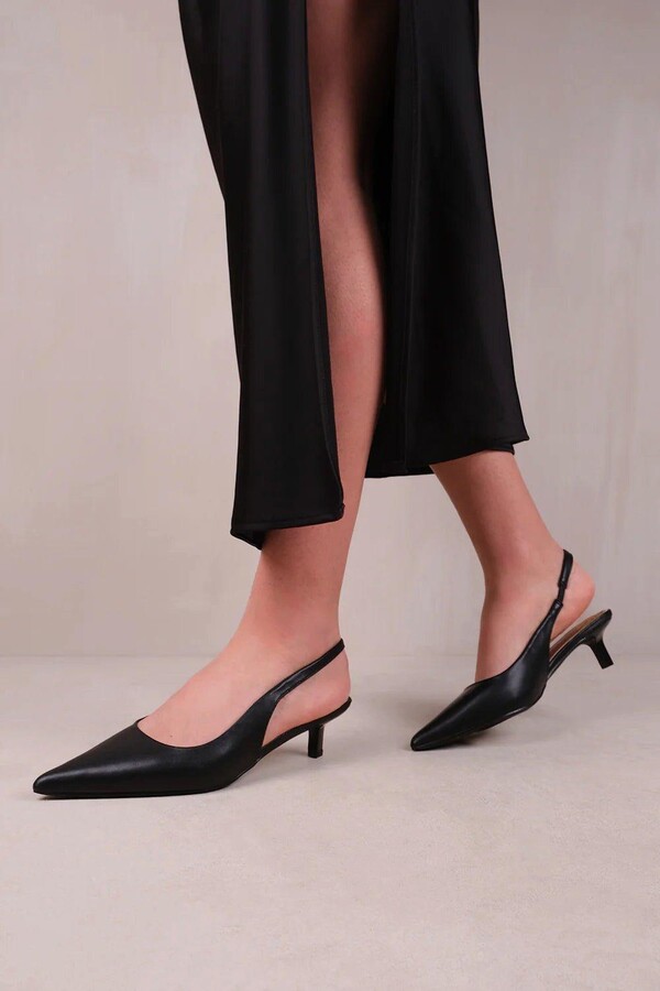 Where's That From 'New Form' Wide Fit Low Kitten Heels With Pointed Toe ...