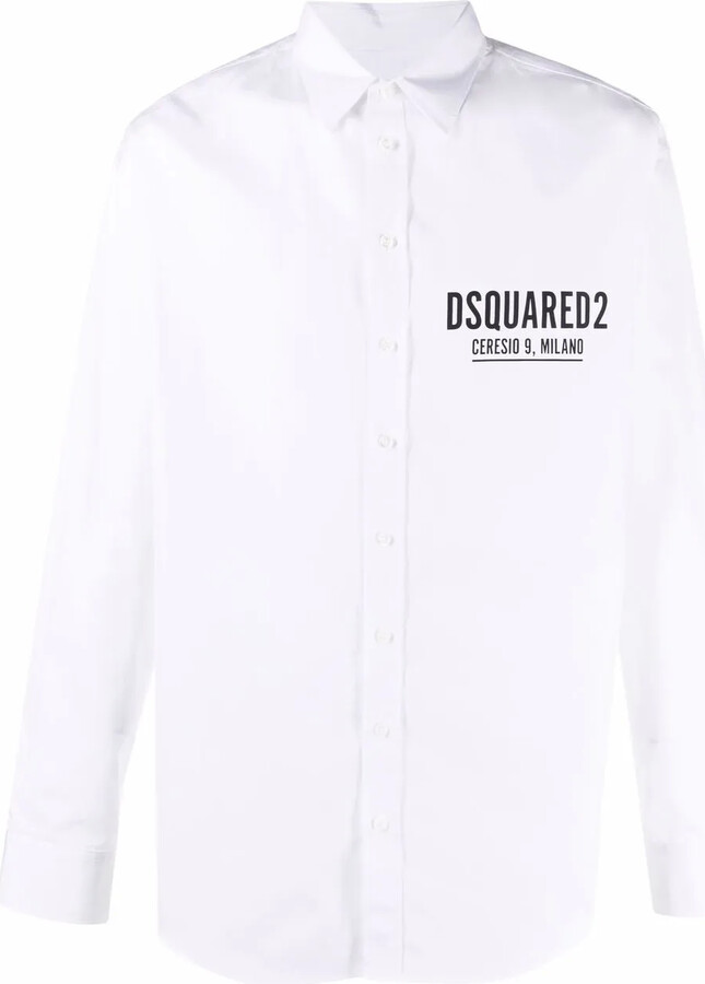 DSQUARED2 Logo-Print Cotton Shirt - ShopStyle