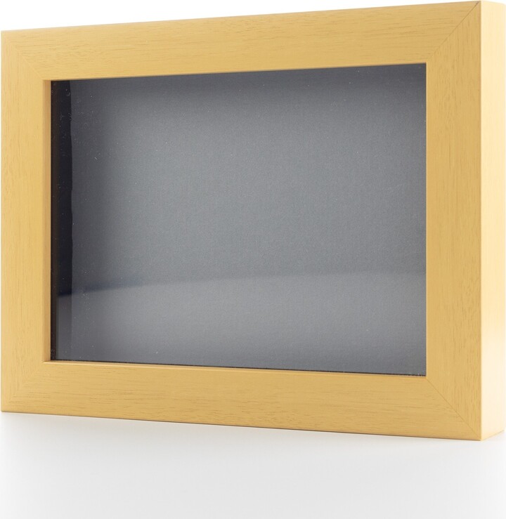 CountryArtHouse 8x10 Shadow Box Frame Natural Real Wood with a Grey ...