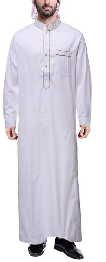 Gaoyunqin Arabic Dress Standing Collar Long Sleeve Robe Islam Muslim ...