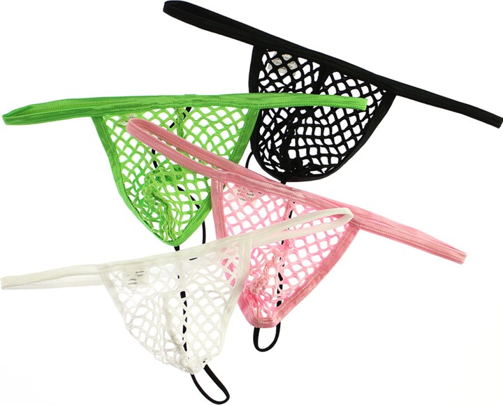 Faringoto Men's See Through Mesh Fishnet Thong Jockstrap Hollow Out ...